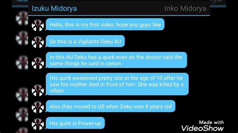 MHA Vigilante Deku AU Karito Ep 1 Texting Story YouTube