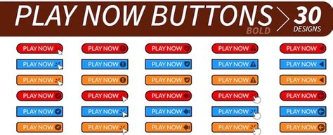 Premium Vector Complete Set Of Professional Play Now Buttons With Hand Pointer Arrow Pointer