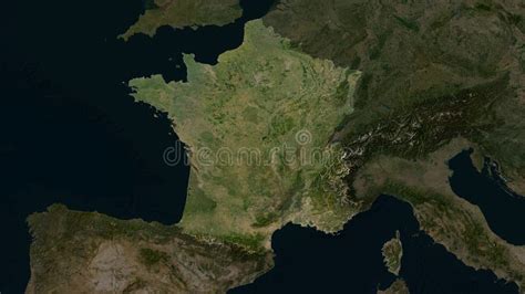 France Highlighted Low Res Satellite Stock Illustration Illustration