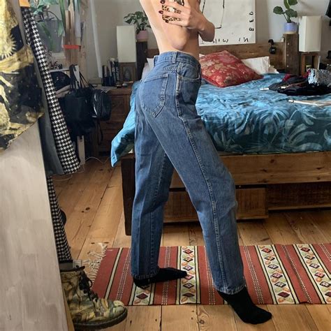 Vintage High Waisted Mom Jeans Blue Wash Denim Depop