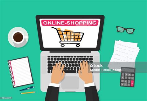 온라인 쇼핑 개념 데스크톱 컴퓨터 테이블 쇼핑백 신용 카드 쿠폰 및 제품 가방에 대한 스톡 벡터 아트 및 기타 이미지 가방 개념과 주제 고객 Istock