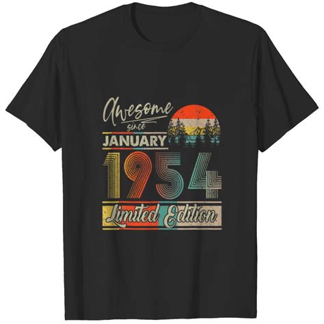 January 1954 Vintage Retro 68 Yrs Old68th Birthda T Shirt Sold By
