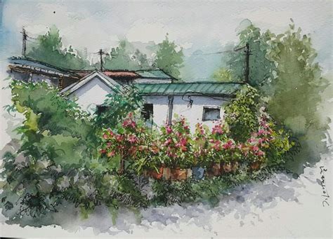 성북동 산꼭데기엔 이쁜집이많다 ᆞ 어반스케치ᆞ 성북동 북정마을 풍경 수채화 수채화 수채화 그림