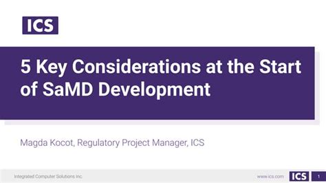5 Key Considerations At The Start Of Samd Development Ppt