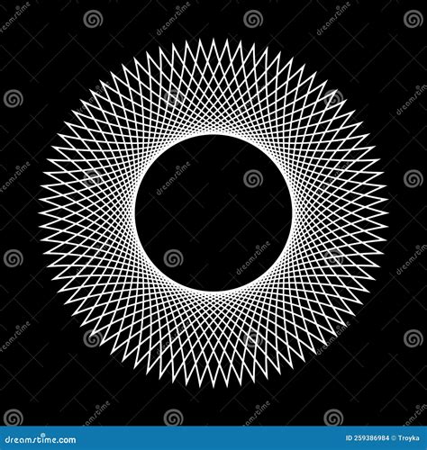 Abstract Circle Radial Pattern Black And White Round Design Element Stock Vector Illustration