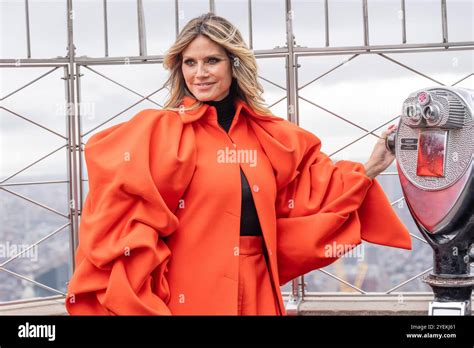 New York Usa 29th Oct 2024 Heidi Klum Lights The Empire State