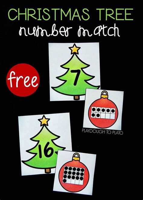 Christmas Tree Number Match Up Christmas Math Christmas Kindergarten