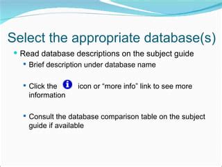 Database Searching Basics Ppt