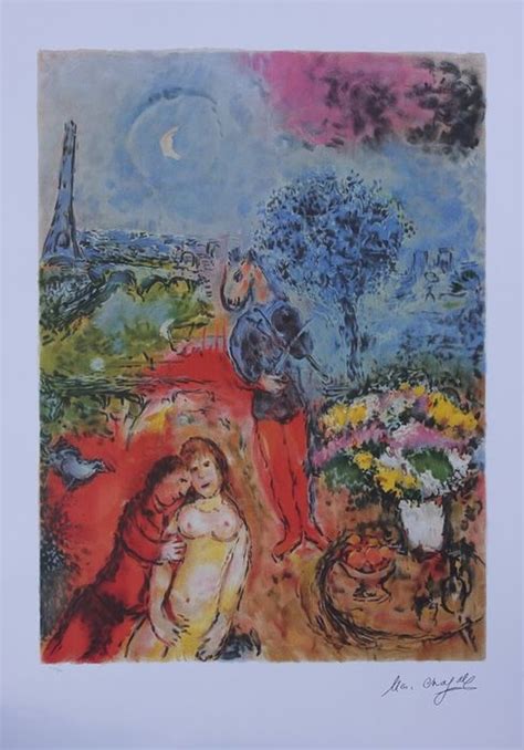 Marc Chagall 1887 1985 Les Mariés De La Tour Eiffel Catawiki
