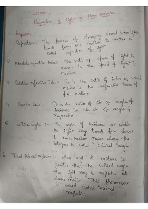 SOLUTION Lesson 4 Refraction Of Light At Plane Surfaces Studypool