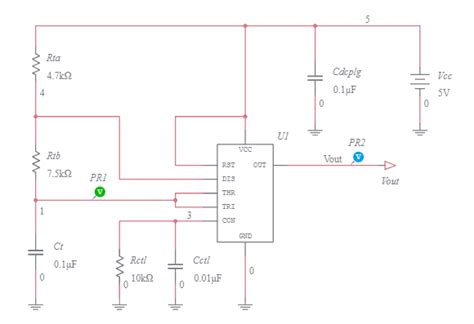 Monostable 555 Timer Circuit Multisim Live