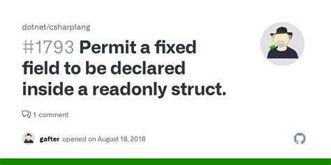 Permit A Fixed Field To Be Declared Inside A Readonly Struct · Issue