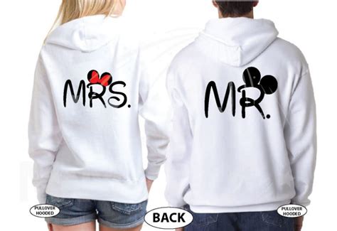 Cute Just Married Shirts For Mr Mrs With Big Mickey Minnie Mouse Ears