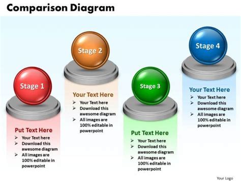 Ppt Comparison Network Diagram PowerPoint Template 4 Phase Templates