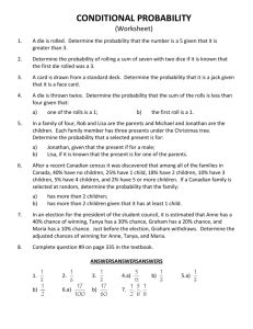 Probability The Complement Of An Event Five Worksheet Pack