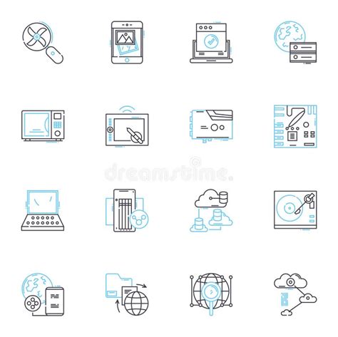 Resource Pooling Linear Icons Set Collaboration Aggregation