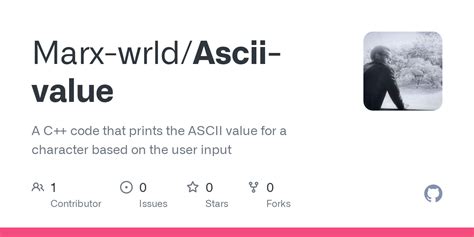 Github Marx Wrld Ascii Value A C Code That Prints The Ascii Value