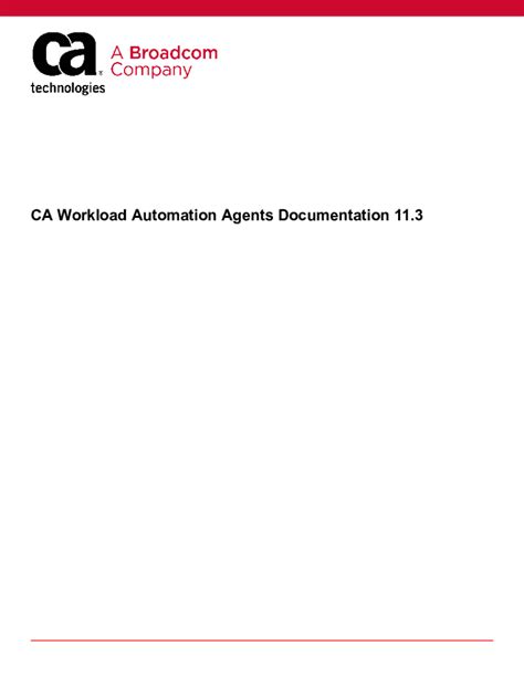 Fillable Online Ca Workload Automation Agents Documentation 113