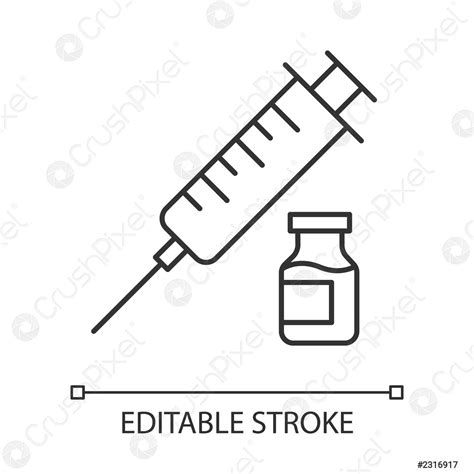 Vaccination Linear Icon Medical Injection Contraceptive Syringe Safe Sex Healthcare Stock