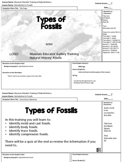 Accetta Storyboard Pdf Fossil Dinosaurs