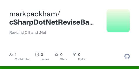 Github Markpackham Csharpdotnetrevisebank Revising C And Net
