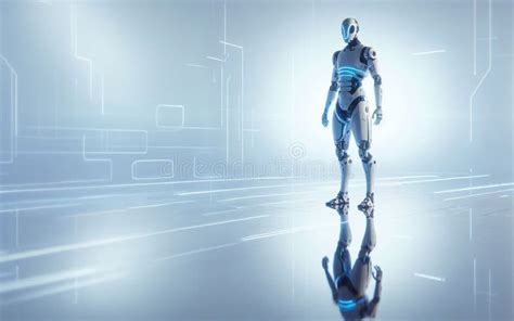 Robot Industry Image Of A Standing Robot Modern Technology Of