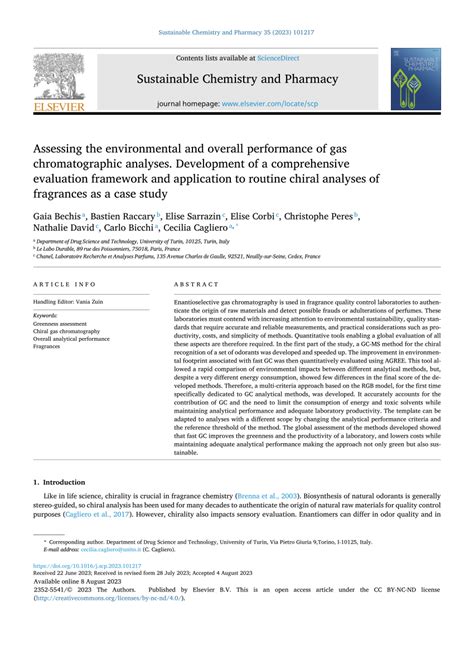 Pdf Assessing The Environmental And Overall Performance Of Gas Chromatographic Analyses