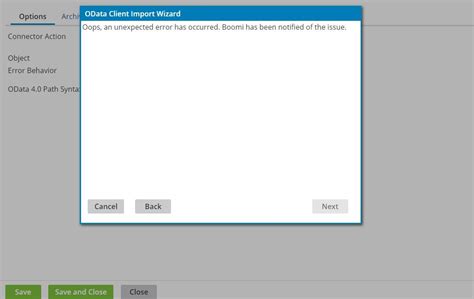 Article Connecting Office365 Using Odata Client Connector Browse Object Oops An Unexpected