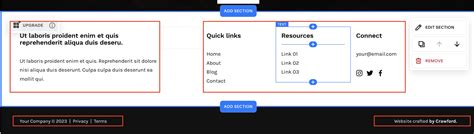 how to build a proper footer on squarespace