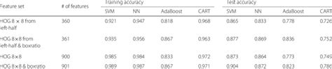classification performances download table