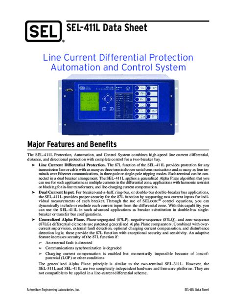 Pdf Line Current Differential Protection Automation And Control System