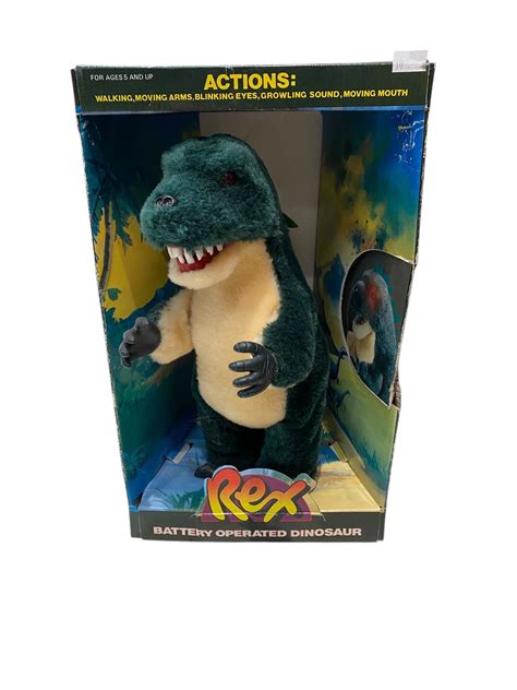 Vintage Rex Battery Operated Dinosaur Toy With Original Packaging
