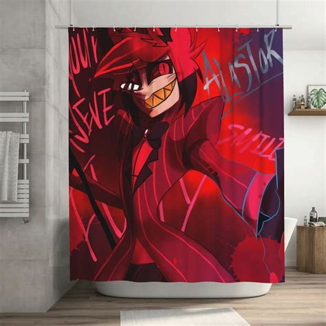 Hazbin Hotel Shower Curtain 72 X 72 Inch Waterproof Fabric Shower
