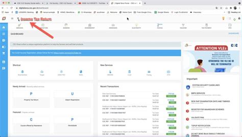 CSC Income Tax Return ITR Filing Process For TDS Refund CSC VLE Society