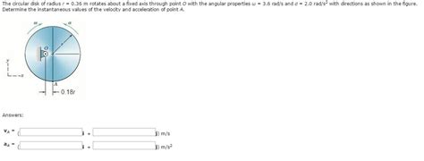 Solved The Circular Disk Of Radius R M Rotates About Chegg Com