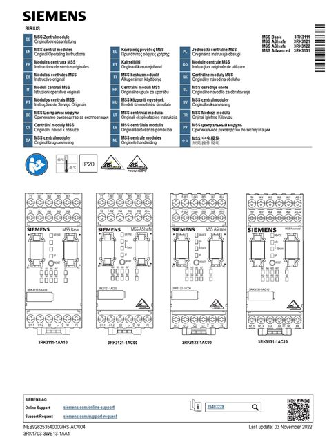 Siemens Sirius Mss Basic 3rk3111 Operating Instructions Manual Pdf