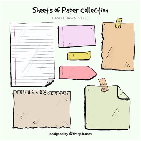 Pack De Hojas De Libreta Vector Gratis