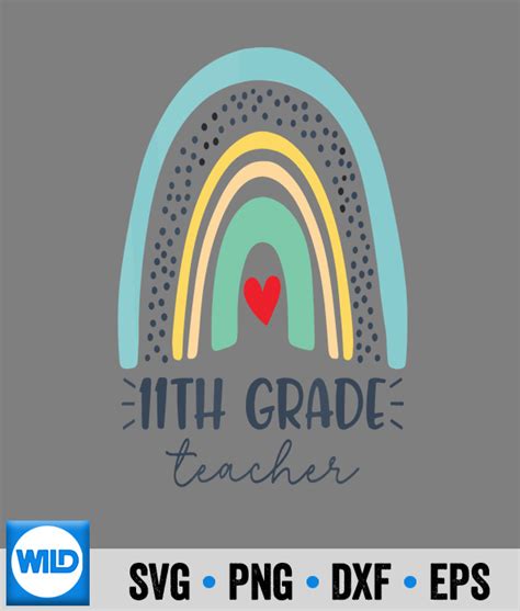 Back To School SVG Eleventh Grade Teacher Boho Rainbow Th Grade