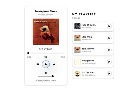Muzyka Music Player Component Made With Svelte