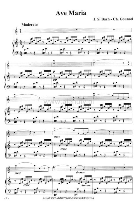 Jan Sebastian Bach Charles Gounod Ave Maria Nuty Na Skrzypce Z