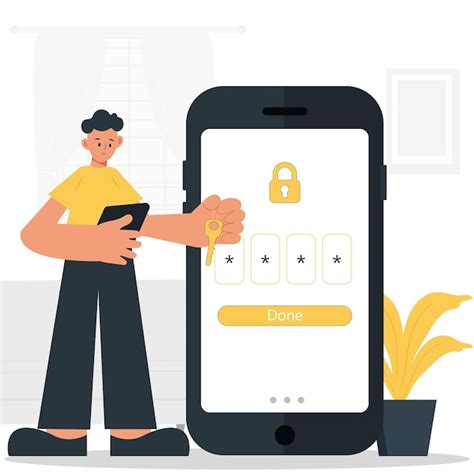 Vector Illustration Of Character Standing In Front Of Mobile Screen Ui