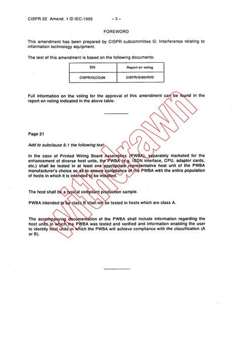Cispr 22 1993 Amd1 1995 Amendment 1 Limits And Methods Of Measurement Of Radio Disturbance