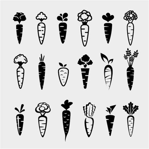 Premium Vector Carrot Set Vector