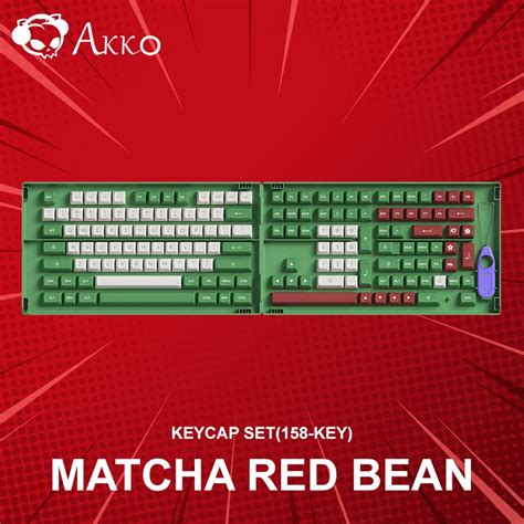 คยแคป Akko Matcha Red Bean Keycap Set 158 key Shopee Thailand