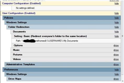 Folder Redirection GPO Windows Spiceworks Community