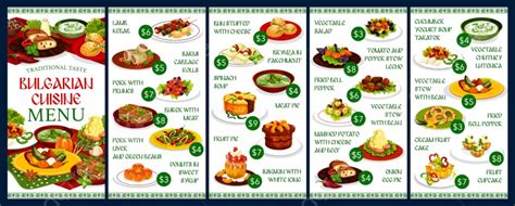 Gambar Desain Vektor Makanan Masakan Bulgaria Dari Template Menu