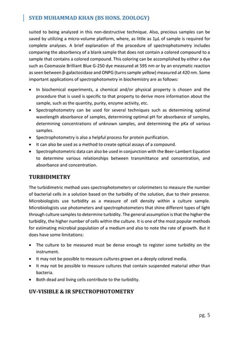 Spectrophotometry In Biology Pdf