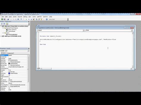 فیلم آموزشی اضافه کردن یک پیوند به یک userform excel vba با زیرنویس