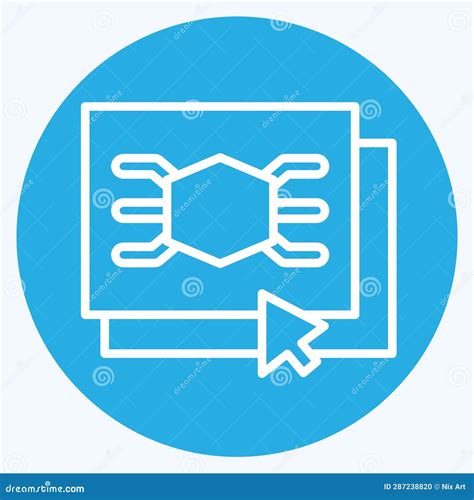 Icon Software Related To 3d Visualization Symbol Blue Eyes Style Simple Design Editable Stock