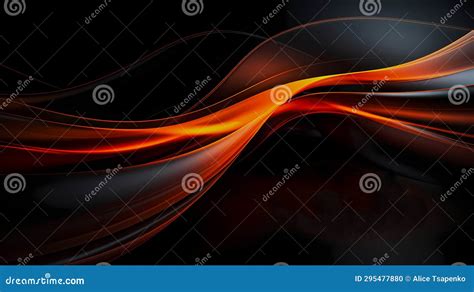 3d Digital Abstract Dark Background With Red Orange And Yellow Light